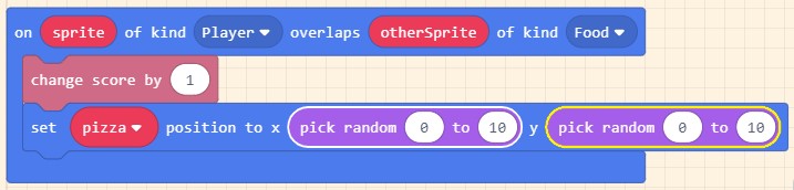 Microsoft MakeCode Arcade チュートリアル「Chase the Pizza」(その4) | 渡り鳥の広場