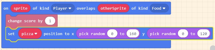 Microsoft MakeCode Arcade チュートリアル「Chase the Pizza」(その4) | 渡り鳥の広場