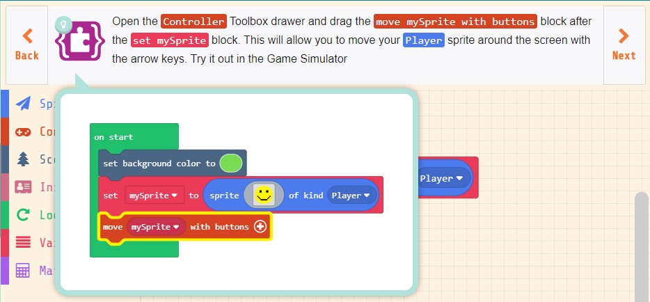 Microsoft MakeCode Arcade チュートリアル「Chase the Pizza」(その1) | 渡り鳥の広場