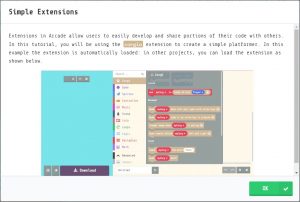 Microsoft MakeCode Arcade チュートリアル「Simple Extensions」(その1) | 渡り鳥の広場