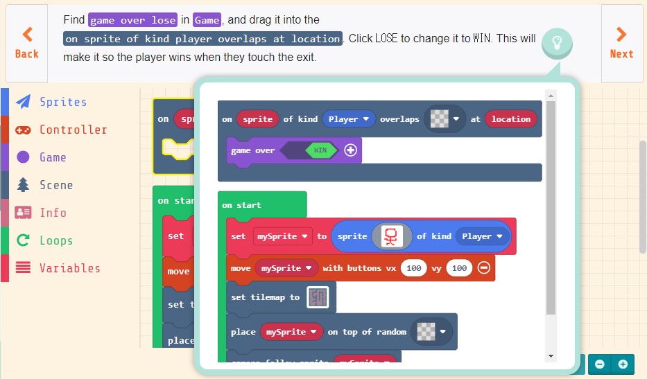 Microsoft MakeCode Arcade チュートリアル「Maze」(その3) | 渡り鳥の広場