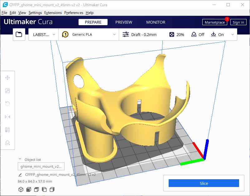 LABISTS製3Dプリンター(EasyThreed X1) Google Home miniホルダーを作ってみた | 渡り鳥の広場