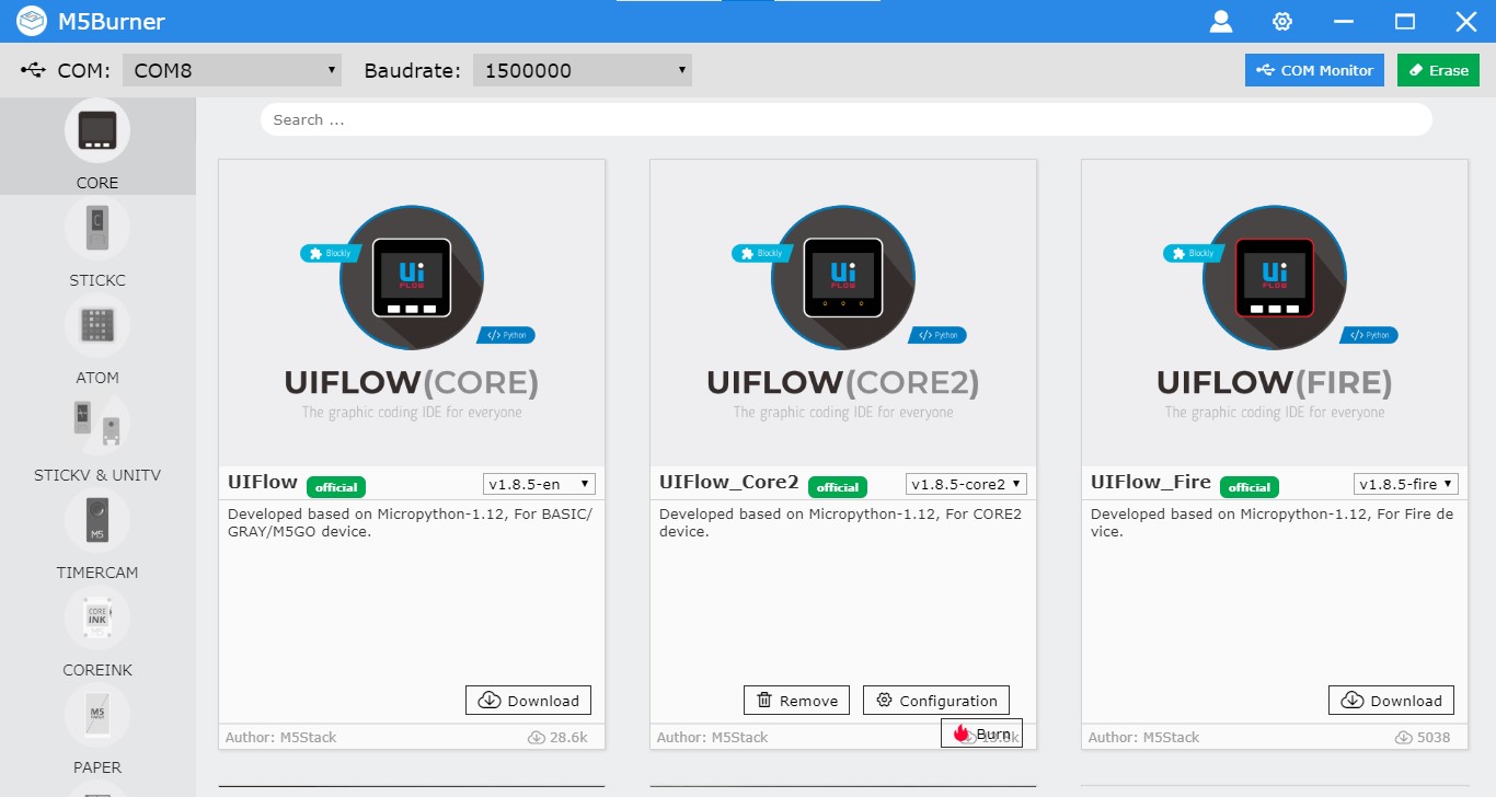 M5Stack Core2 UIFlowでHello worldしてみた | 渡り鳥の広場